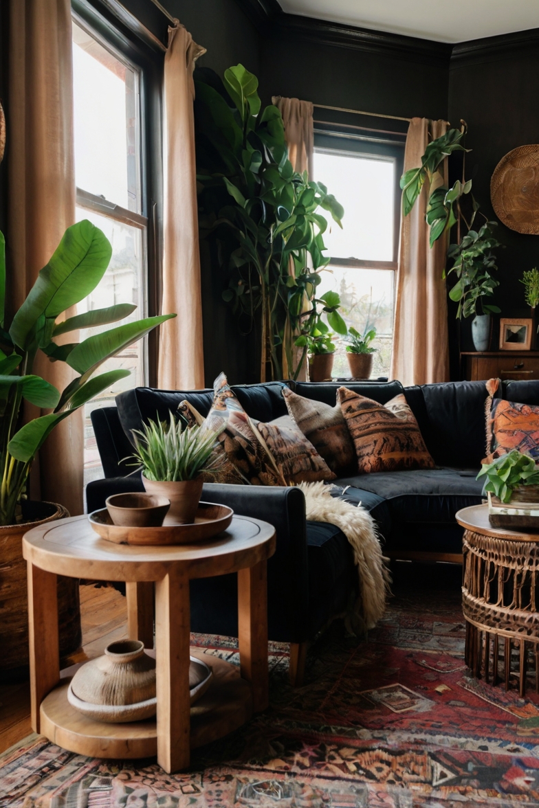 Gypsy Soul, Dark Heart: 35 Dark Boho Living Room Designs – Curated ...