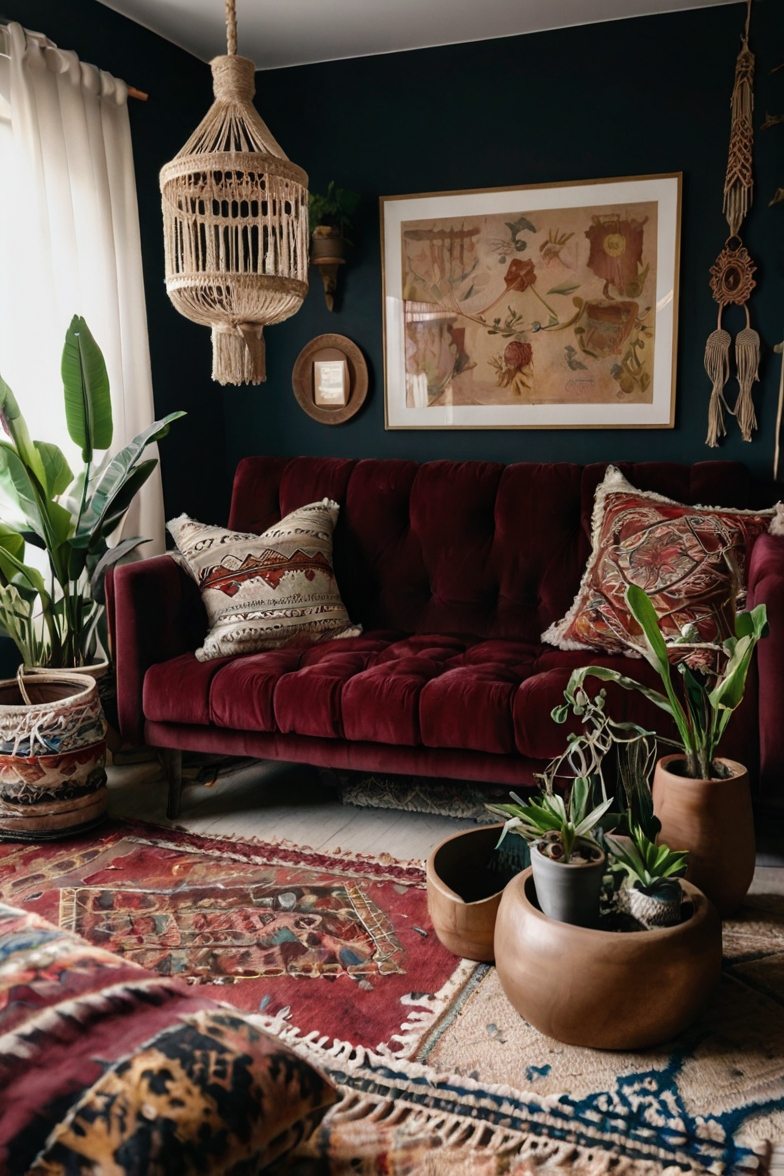 Gypsy Soul, Dark Heart: 35 Dark Boho Living Room Designs – Curated ...